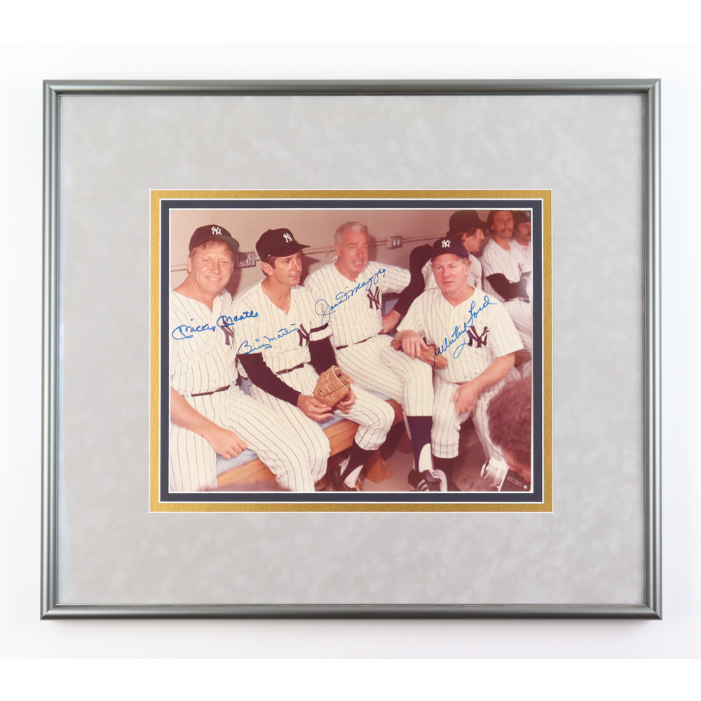 Yankee Greats Custom Framed Photo Display Signed By Mickey Mantle ...