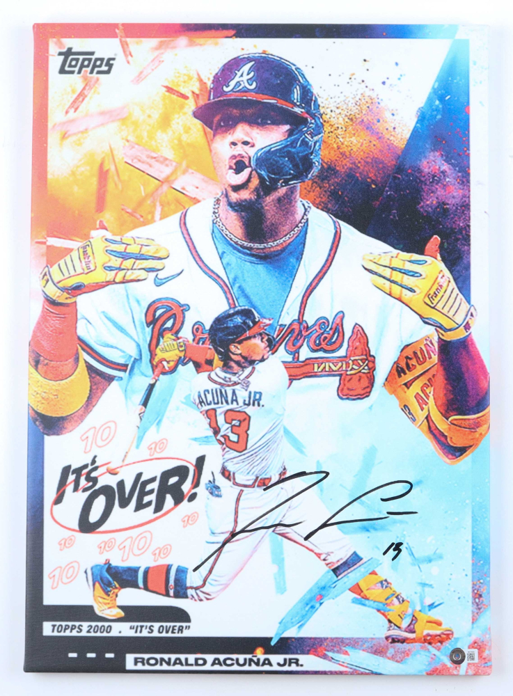 Ronald Acuna Jr. Signed Braves 17x24 Print on Canvas (Beckett ...