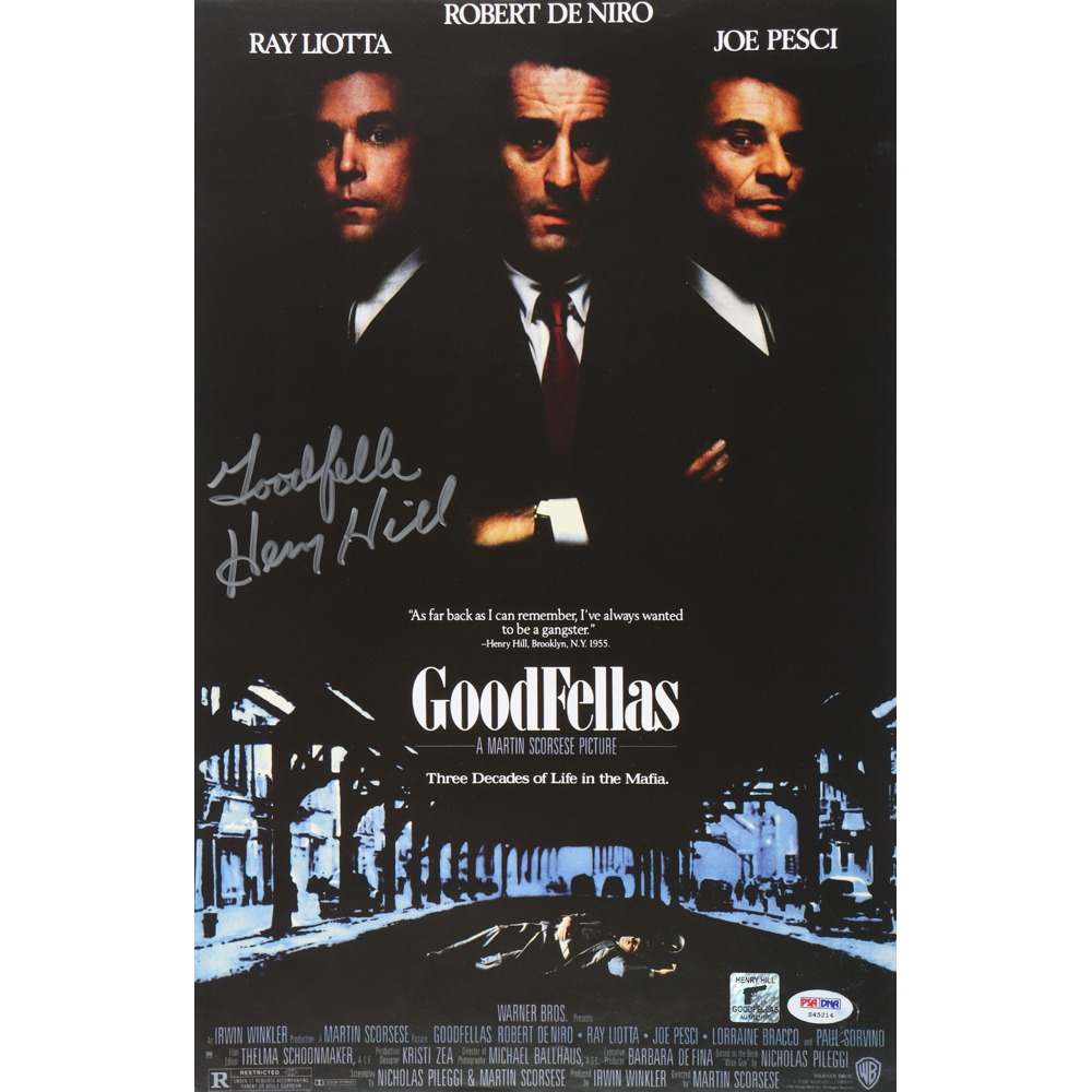Henry Hill Signed "Goodfellas" 11x17 Poster Inscribed "Goodfella" (PSA ...