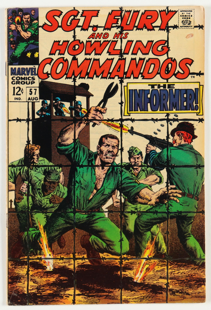 1968 "Sgt Fury and His Howling Commandos " Issue #57 Marvel Comic Book ...