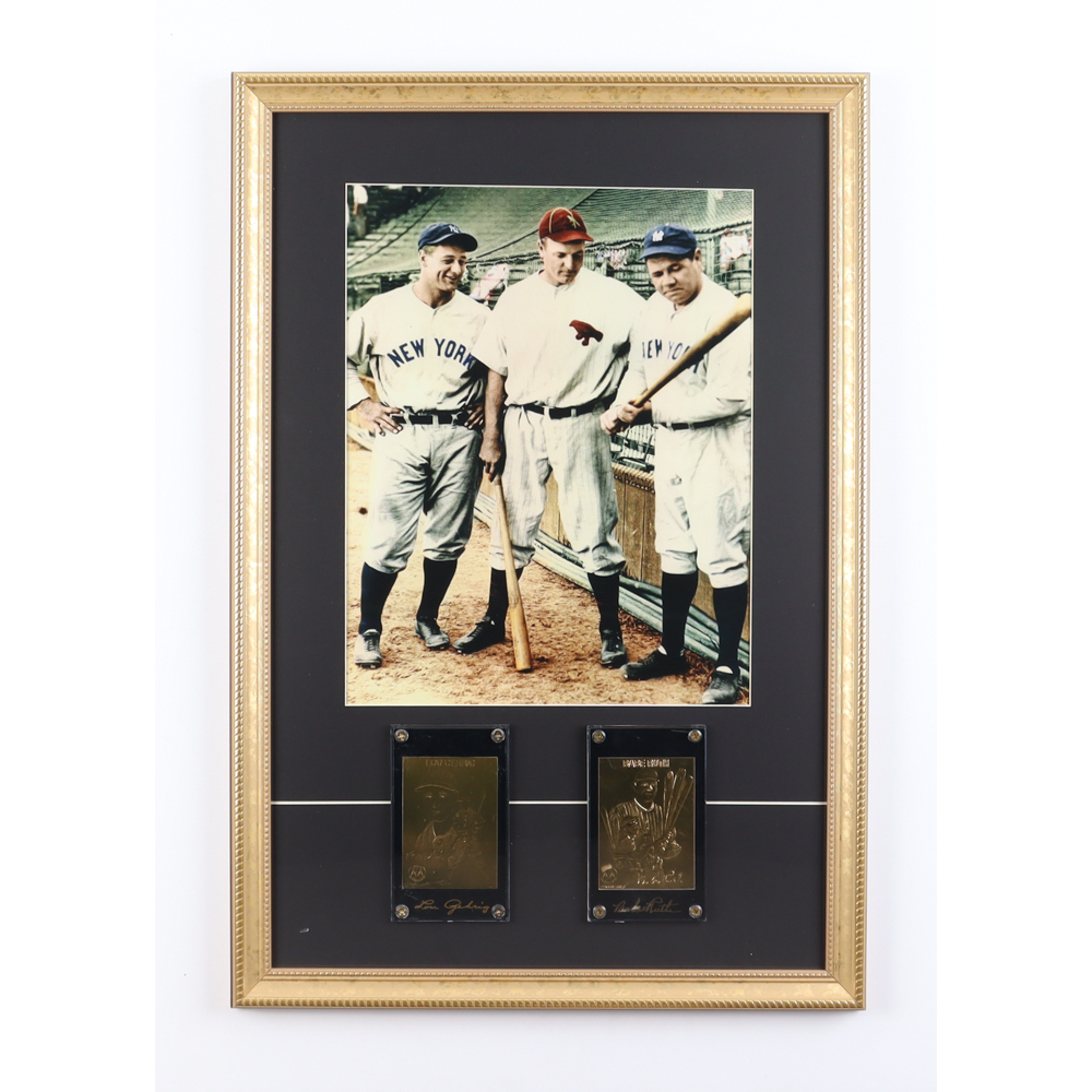 Babe Ruth & Lou Gehrig "The Murderer's Row" Yankees Custom Framed ...