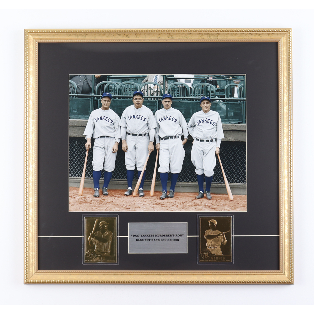 Babe Ruth & Lou Gehrig "The Murderer's Row" Yankees Custom Framed ...