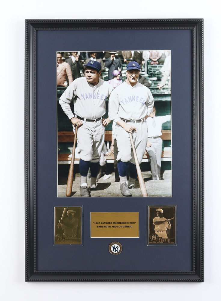 Babe Ruth & Lou Gehrig "The Murderer's Row" Yankees Custom Framed Photo ...