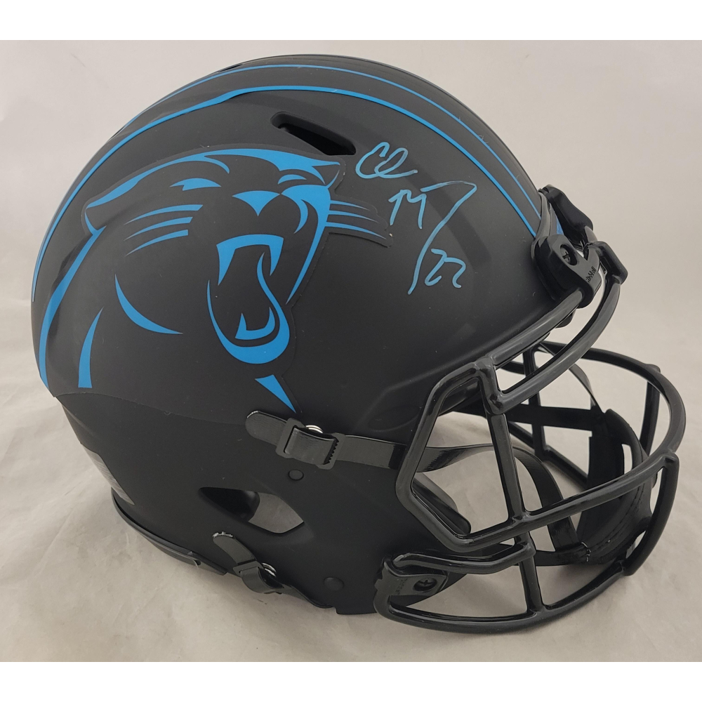 Christian McCaffrey Signed Panthers Full-Size On-Field Authentic Eclipse Alternate Speed Helmet ...