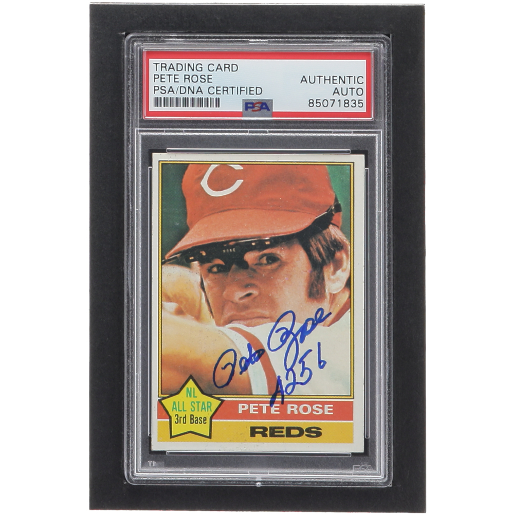 Pete Rose Signed 1976 Topps #240 Inscribed "4256" (PSA) | Pristine Auction
