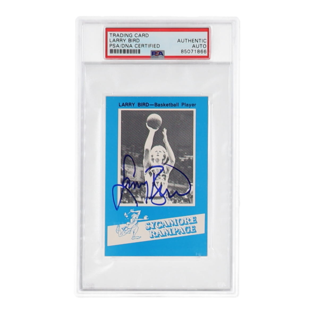 Larry Bird Signed 1982-83 Indiana State #9 College RC (PSA | Autograph ...