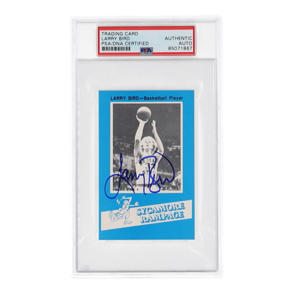Larry Bird Signed 1982-83 Indiana State #9 College RC (PSA | Autograph ...
