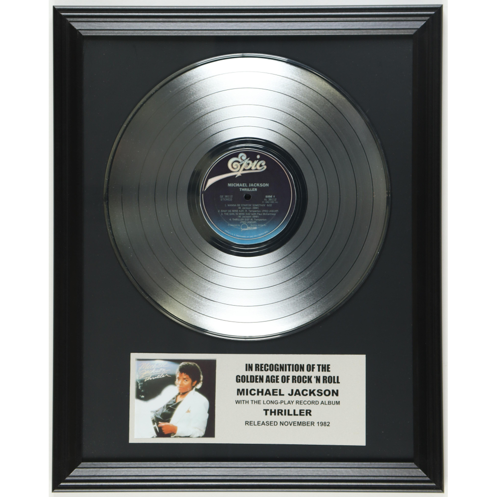 Michael Jackson "Thriller" Custom Framed Platinum Vinyl Record Album ...