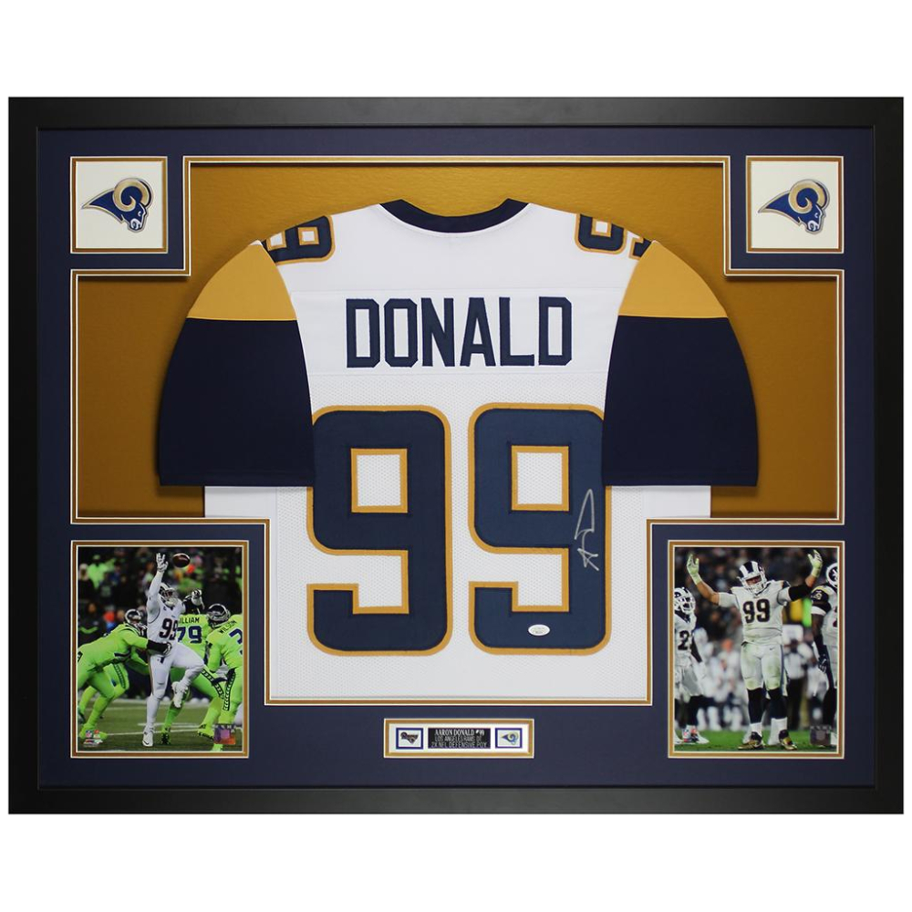 Aaron Donald Signed Custom Framed Jersey Display (JSA) | Pristine Auction