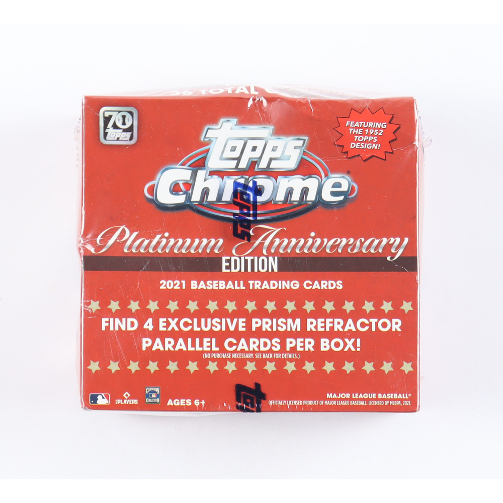 2021 Topps Chrome Platinum Anniversary Baseball Mega Box with (9) Packs ...