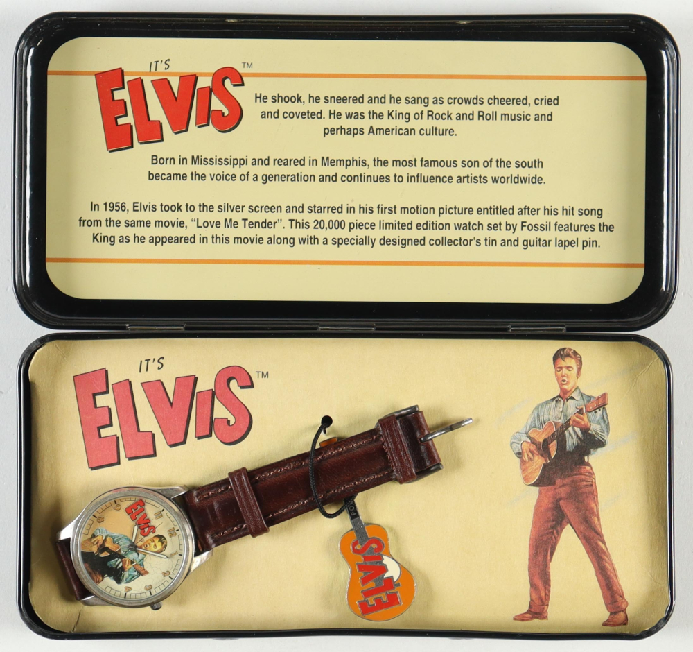 Elvis Presley Vintage Watch In Original Tin Display Case | Pristine Auction