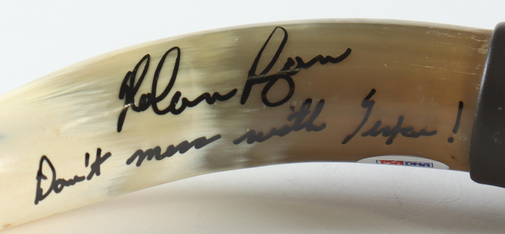 Nolan Ryan Signed Mounted Steer Horn Inscribed "Don't mess with Texas ...
