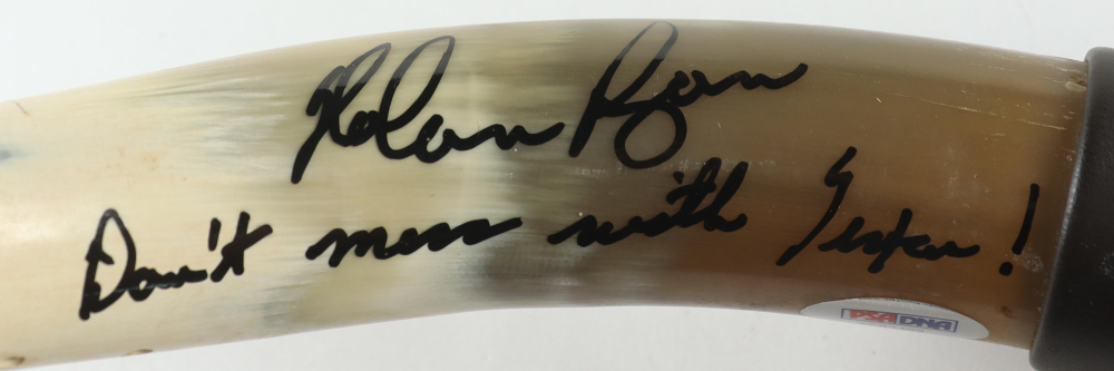 Nolan Ryan Signed Mounted Steer Horn Inscribed "Don't mess with Texas ...