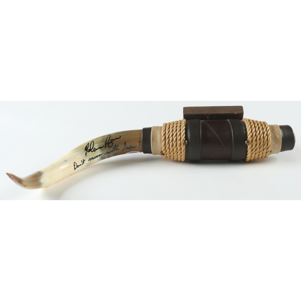 Nolan Ryan Signed Mounted Steer Horn Inscribed "Don't mess with Texas ...