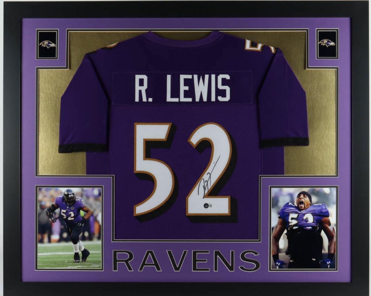 Ray Lewis Signed Custom Framed Jersey Display (Beckett) | Pristine Auction
