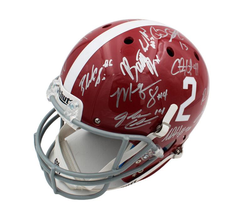 Alabama Crimson Tide Full-Size Helmet Signed By (22) with Derrick Henry ...