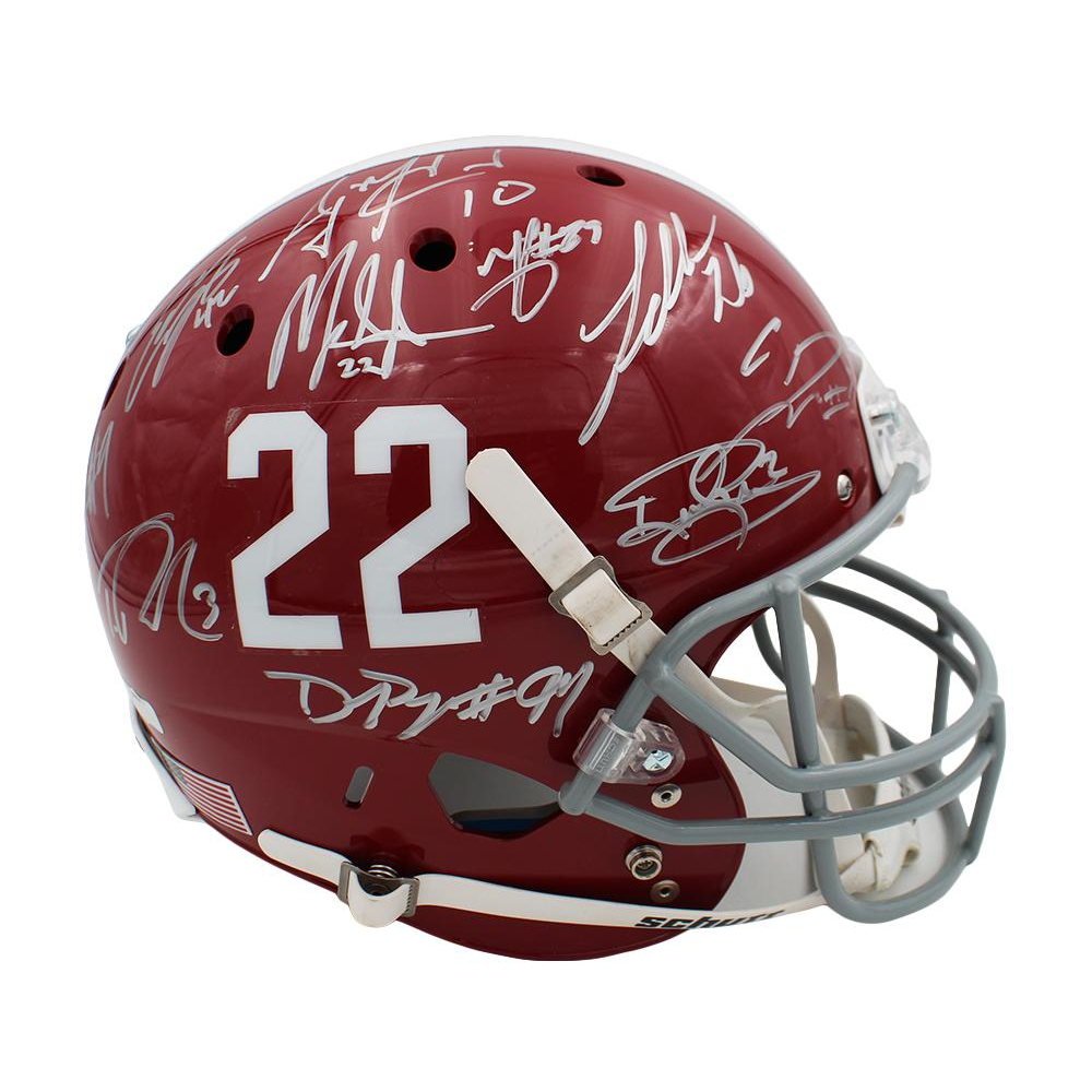 Alabama Crimson Tide Full-Size Helmet Signed By (22) with Derrick Henry ...