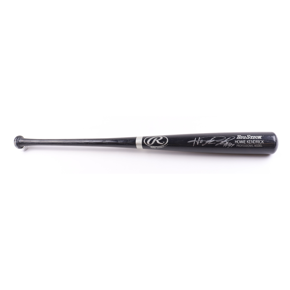 Howie Kendrick Signed Game-Used Rawlings Baseball Bat (SidsGraph ...
