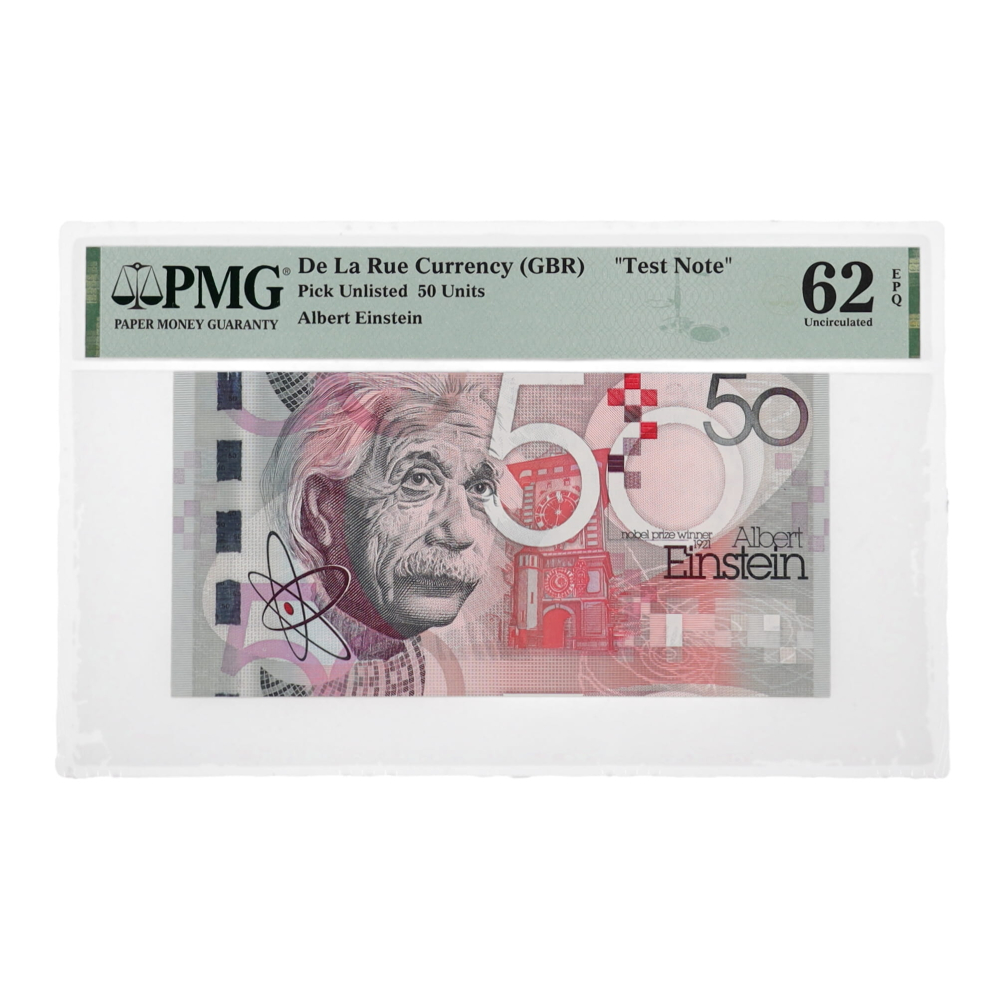 (GBR) De La Rue Currency "Test Note" 50 Units - Albert Einstein (PMG ...