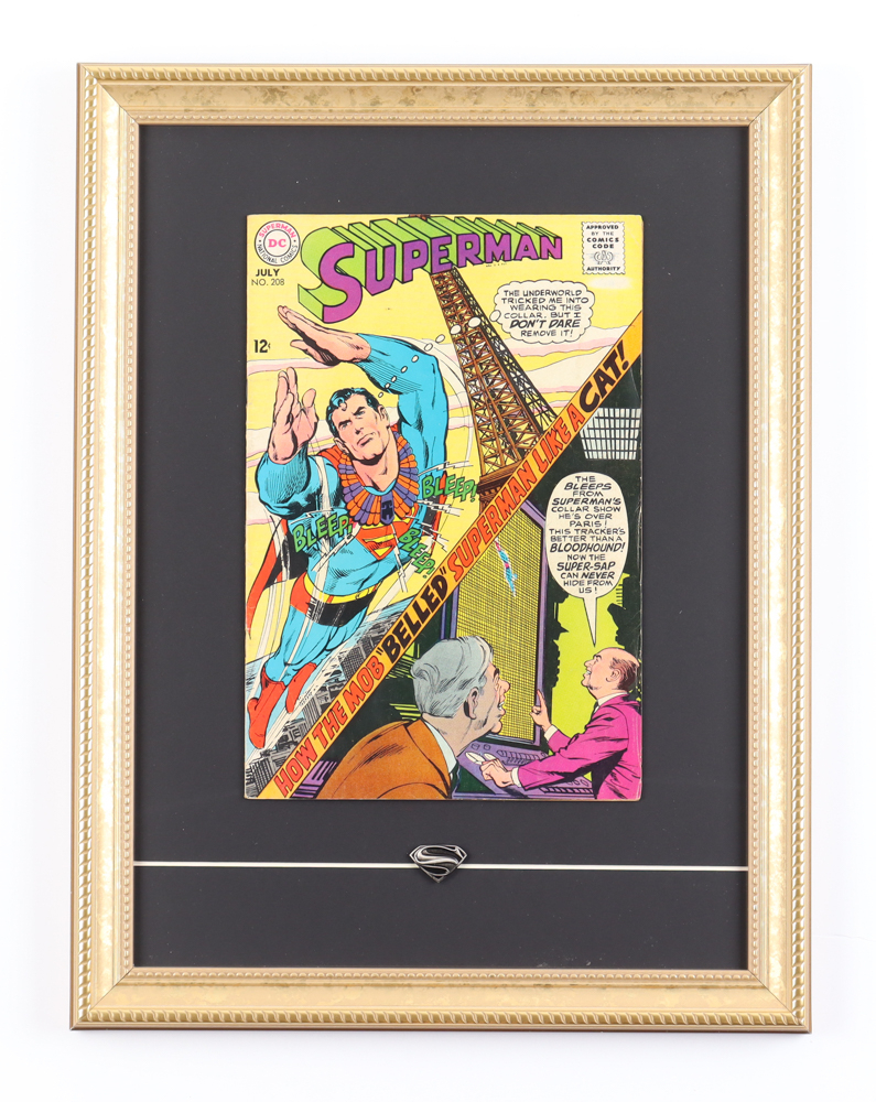 1968 "Superman" Issue #208 DC Custom Framed Comic Book Display with ...