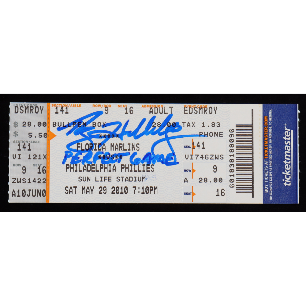 Roy Halladay Signed 2010 Phillies Perfect Game Original Ticket ...