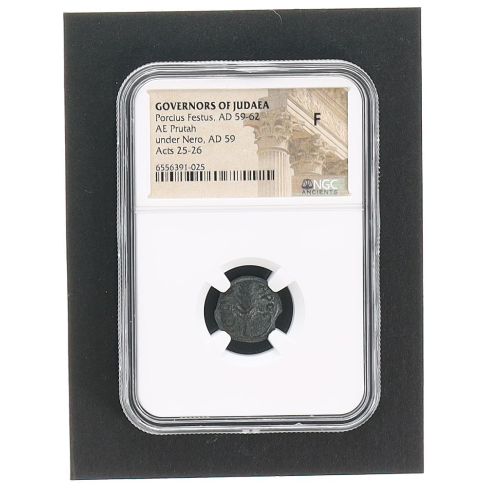 Governors of Judaea - Porcius Festus, AD 59-62, AE Purtah, under Nero ...