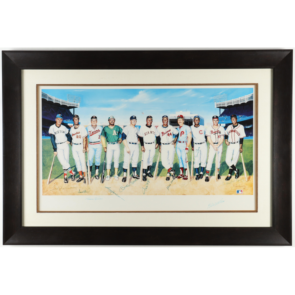 "500 Home Run Club" Custom Framed Print Signed By (11) with Mickey ...