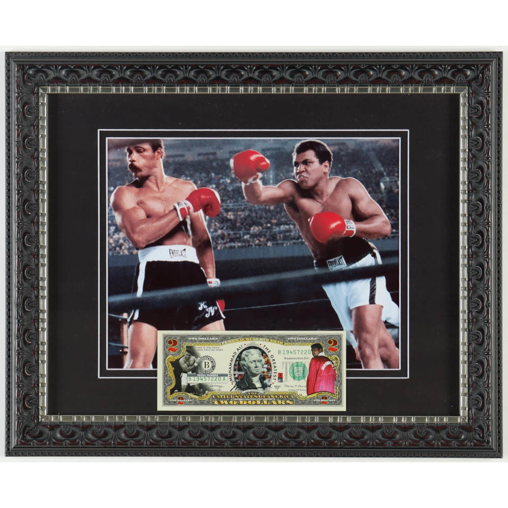 Muhammad Ali Custom Framed Photo Display With $2 Colorized U.S ...
