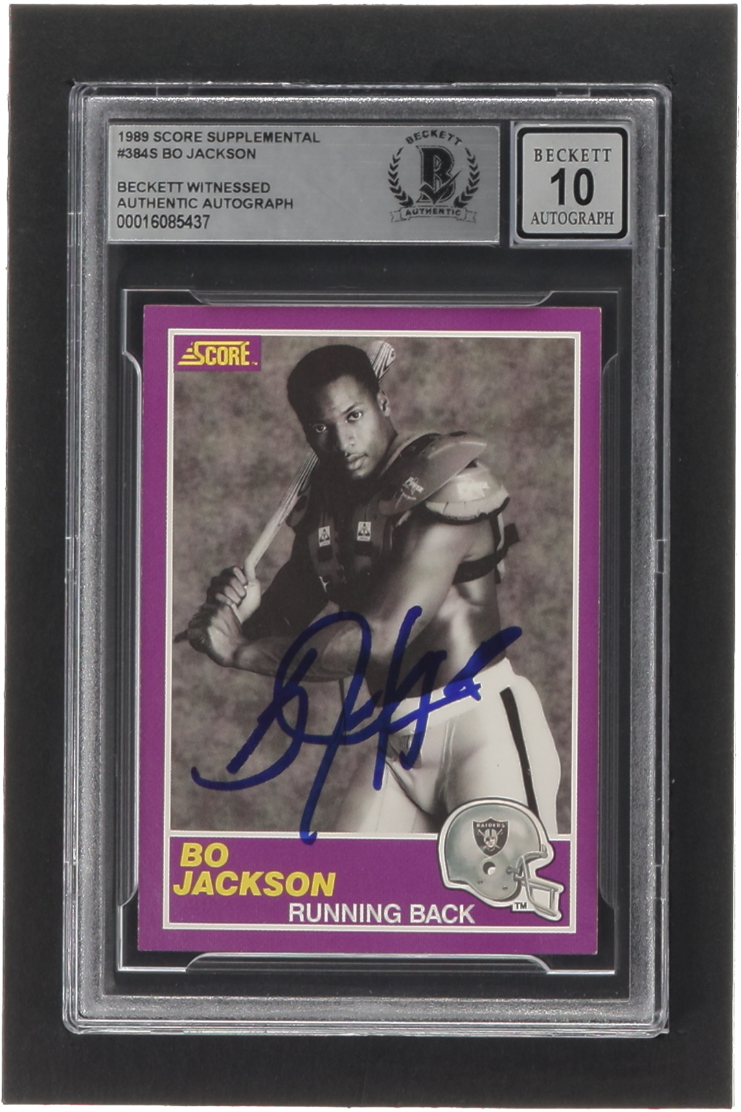 Bo Jackson Signed 1989 Score Supplemental #384S (BGS | Autograph Graded ...