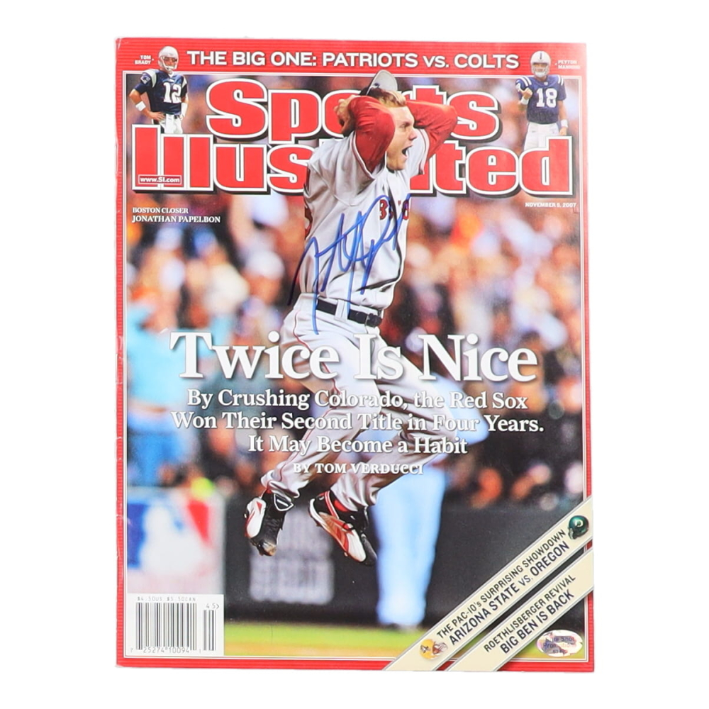 Jonathan Papelbon Signed 2007 Sports Illustrated Magazine (Sure Shot ...
