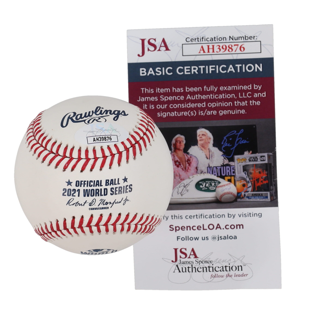 Yordan Alvarez Signed 2021 World Series Logo Baseball (JSA) | Pristine ...