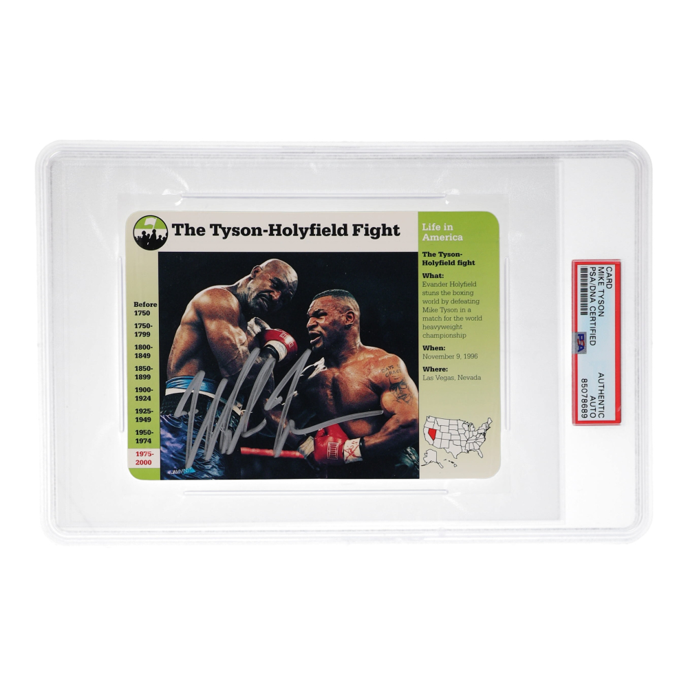 Mike Tyson Signed Vintage Tyson vs. Holyfield Fight Card (PSA ...