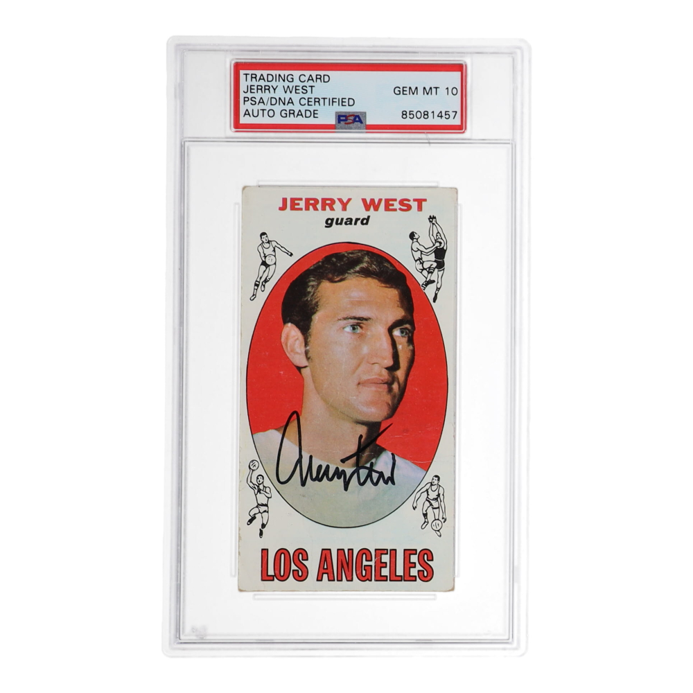 Jerry West Signed 1969-70 Topps #90 (PSA | Auto Grade 10) | Pristine ...