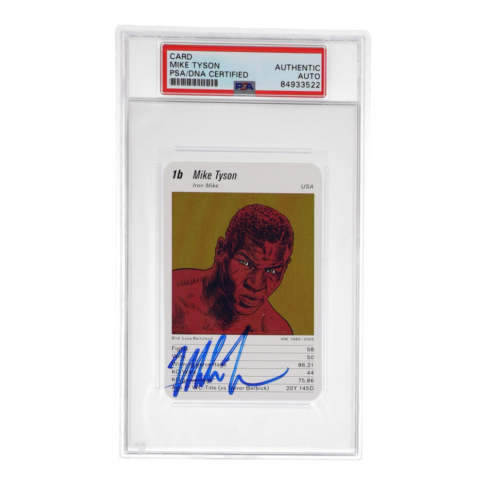 Mike Tyson Signed Swedish Boxing Statistics Card (PSA) | Pristine Auction