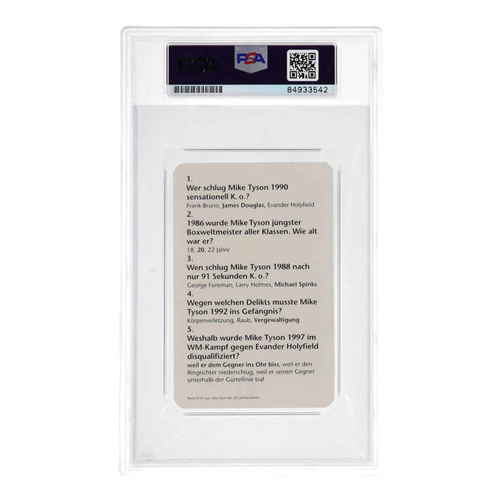 Mike Tyson Signed 1990 A Question of Sport German Card (PSA) | Pristine ...