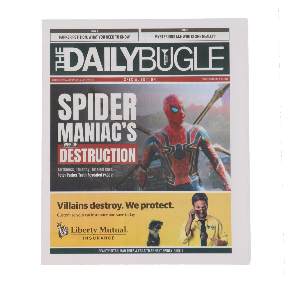 "Spider-Man: No Way Home" Promo Daily Bugle Newspaper | Pristine Auction