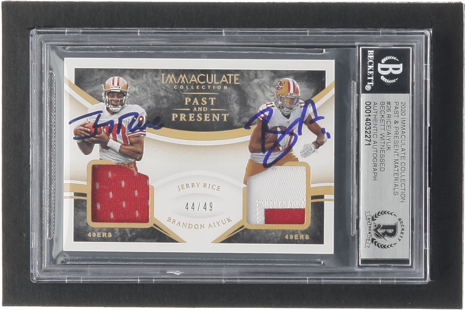 Brandon Aiyuk & Jerry Rice Signed 2020 Immaculate Collection Past and ...