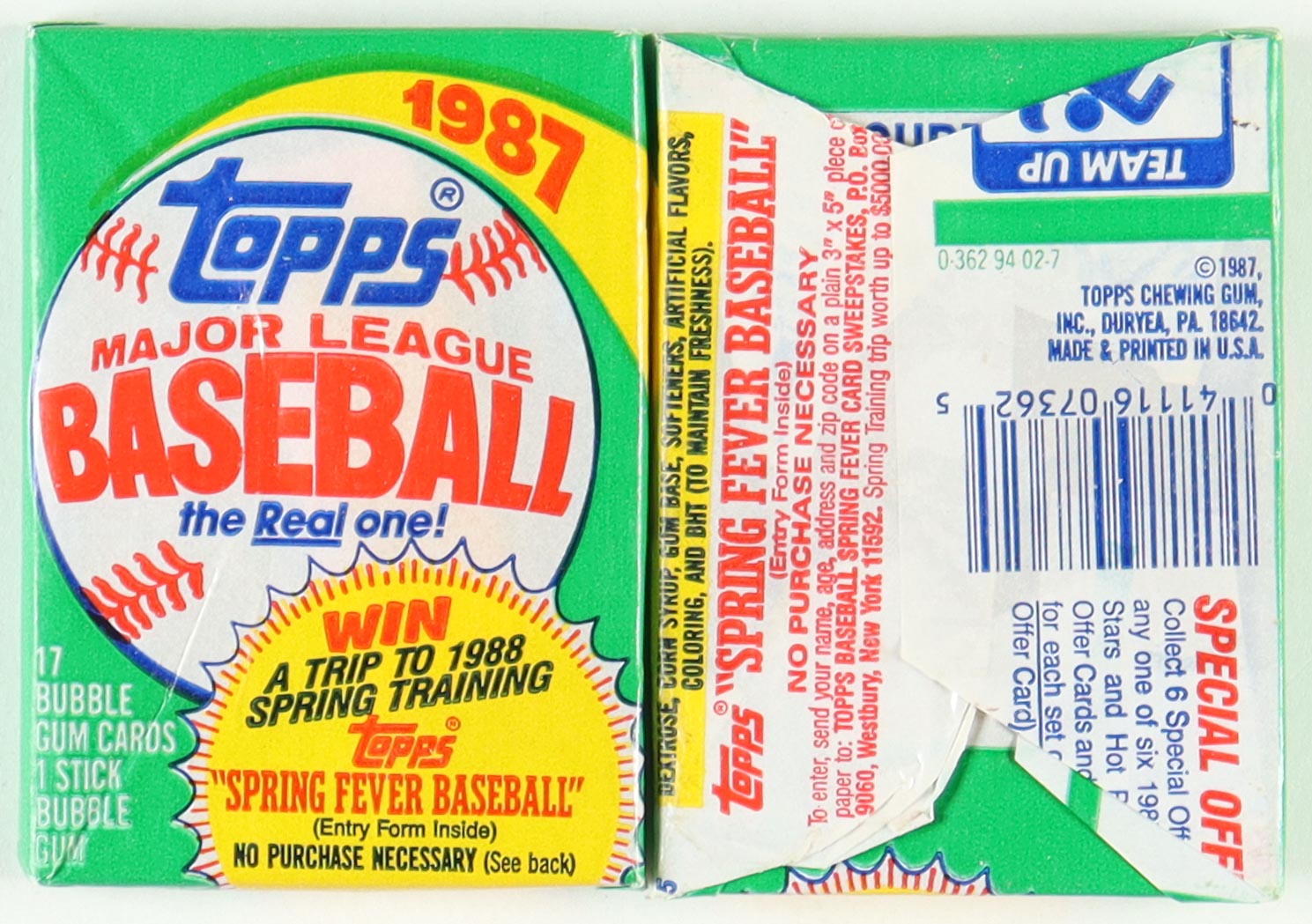 1987 Topps "The Real One" Bubble Gum Baseball Cards Box with (36) Packs ...