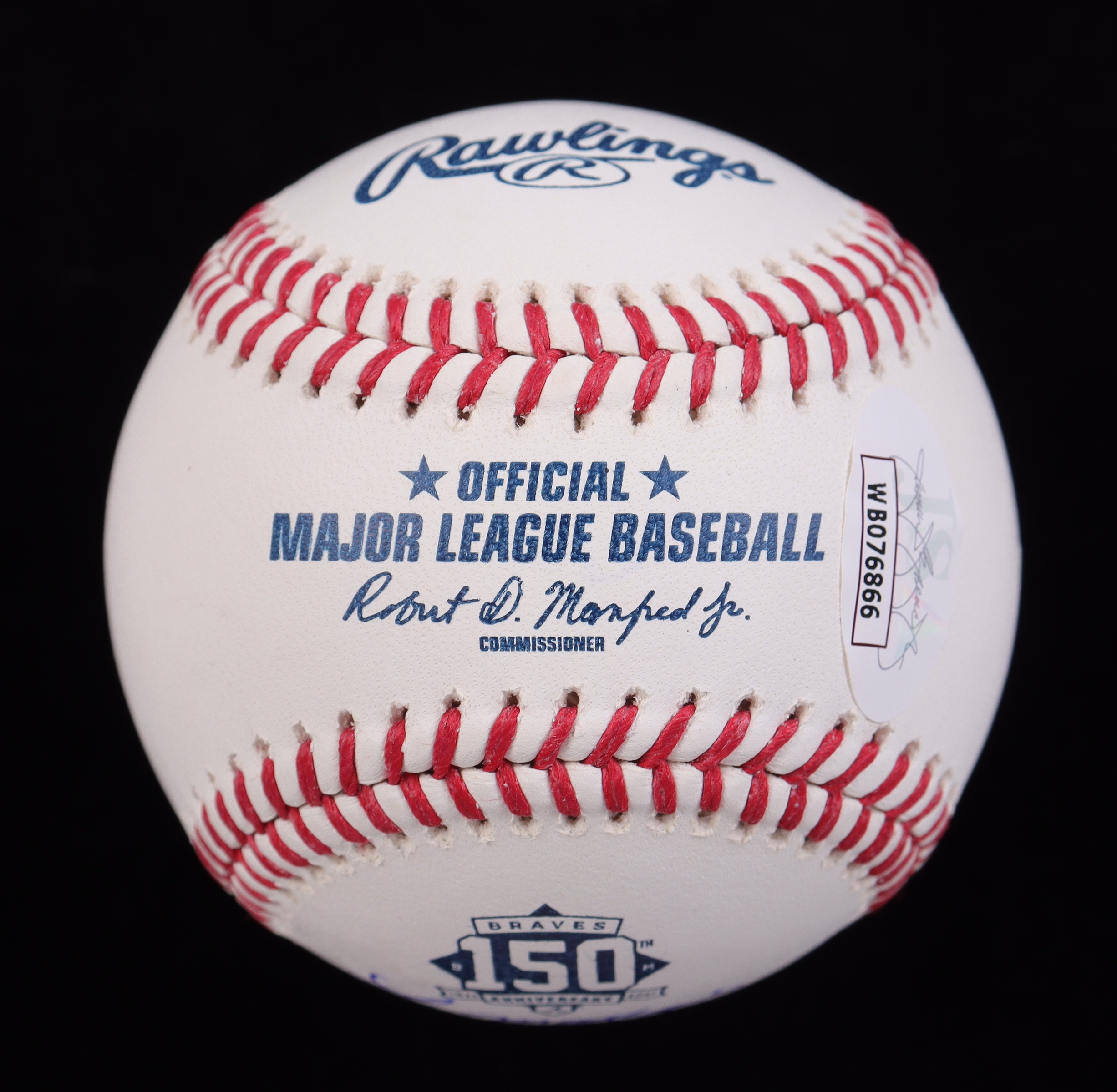 Leo Mazzone Signed Braves 150th Anniversary Logo OML Baseball Inscribed ...