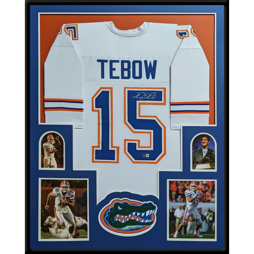 Tim Tebow Signed Custom Framed Jersey Display (Beckett) | Pristine Auction