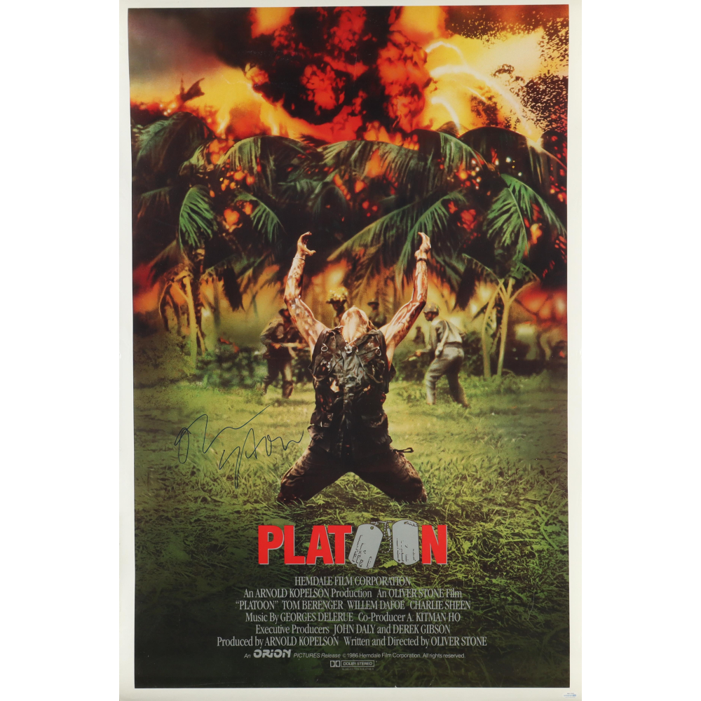 William Dafoe Signed "Platoon" 27x40 Movie Poster (ACOA) | Pristine Auction
