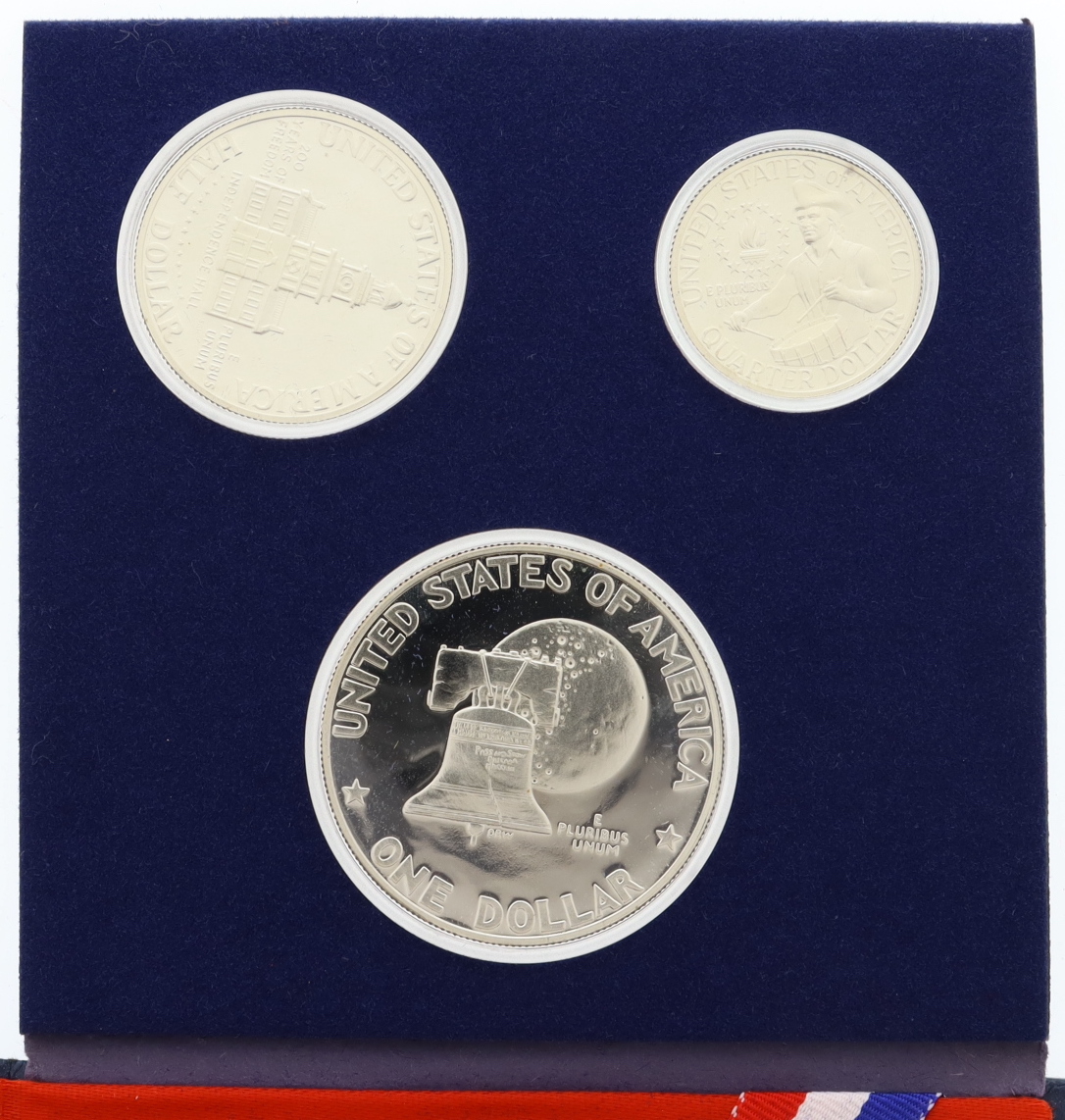 1776 - 1976 United States Bicentennial Silver Proof Set with (3) Coins ...