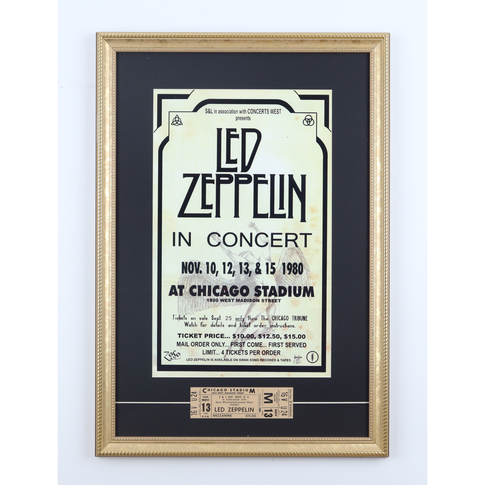 "Led Zeppelin at Chicago Stadium" Custom Framed Tour Poster Print ...