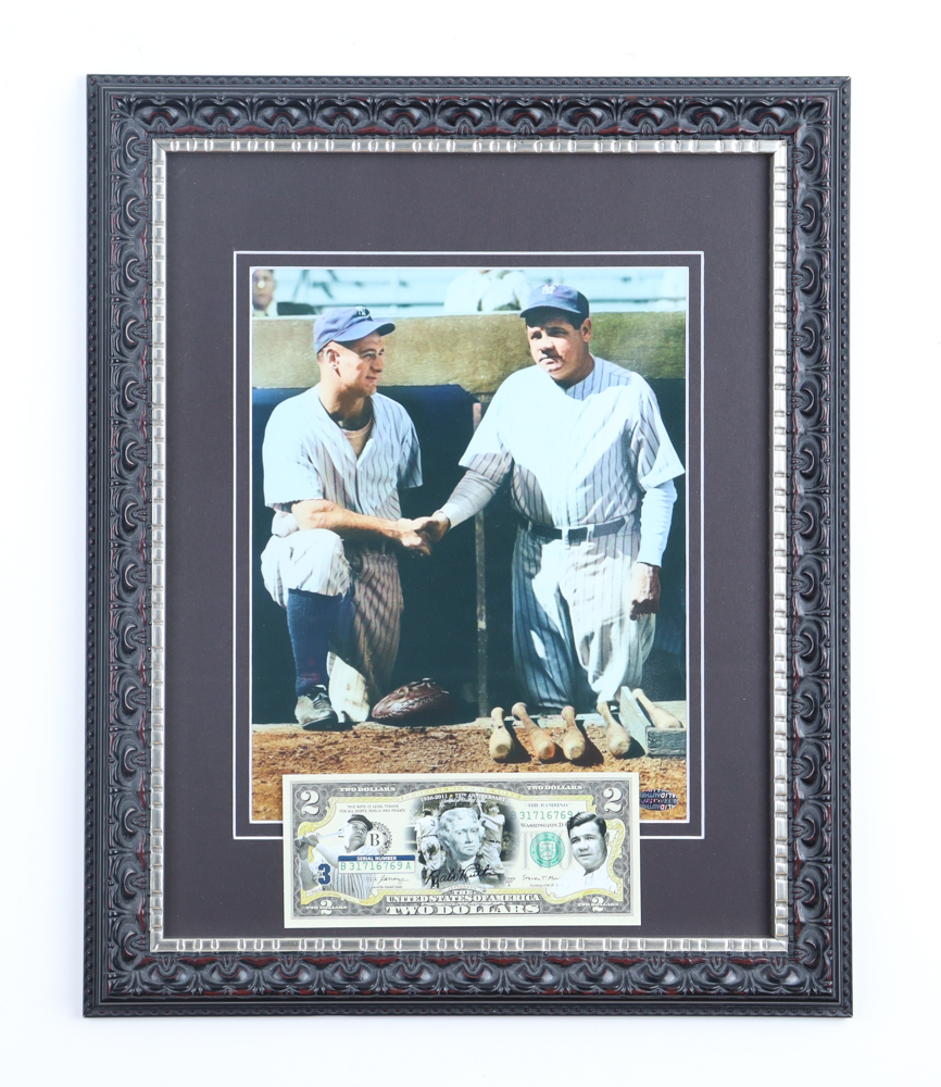 Babe Ruth & Lou Gehrig Yankees Colorized Custom Framed Photo Display ...