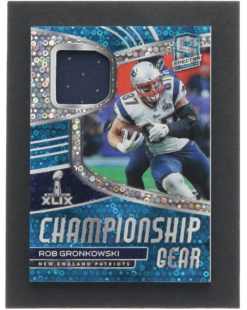 Rob Gronkowski 2021 Panini Spectra Championship Gear Neon Blue #10 #05/ ...