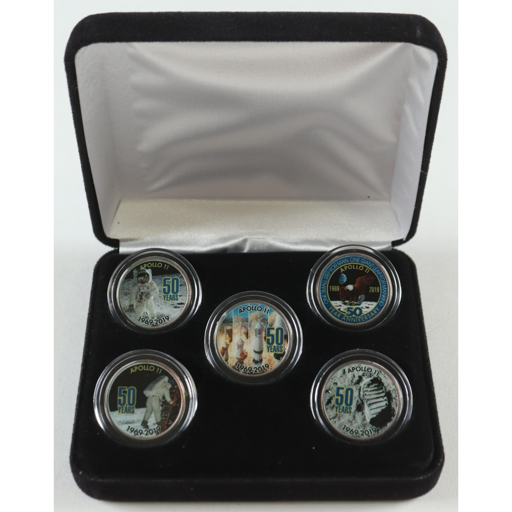 Apollo Space Mission Colorized US Coin Set of (5) | Pristine Auction
