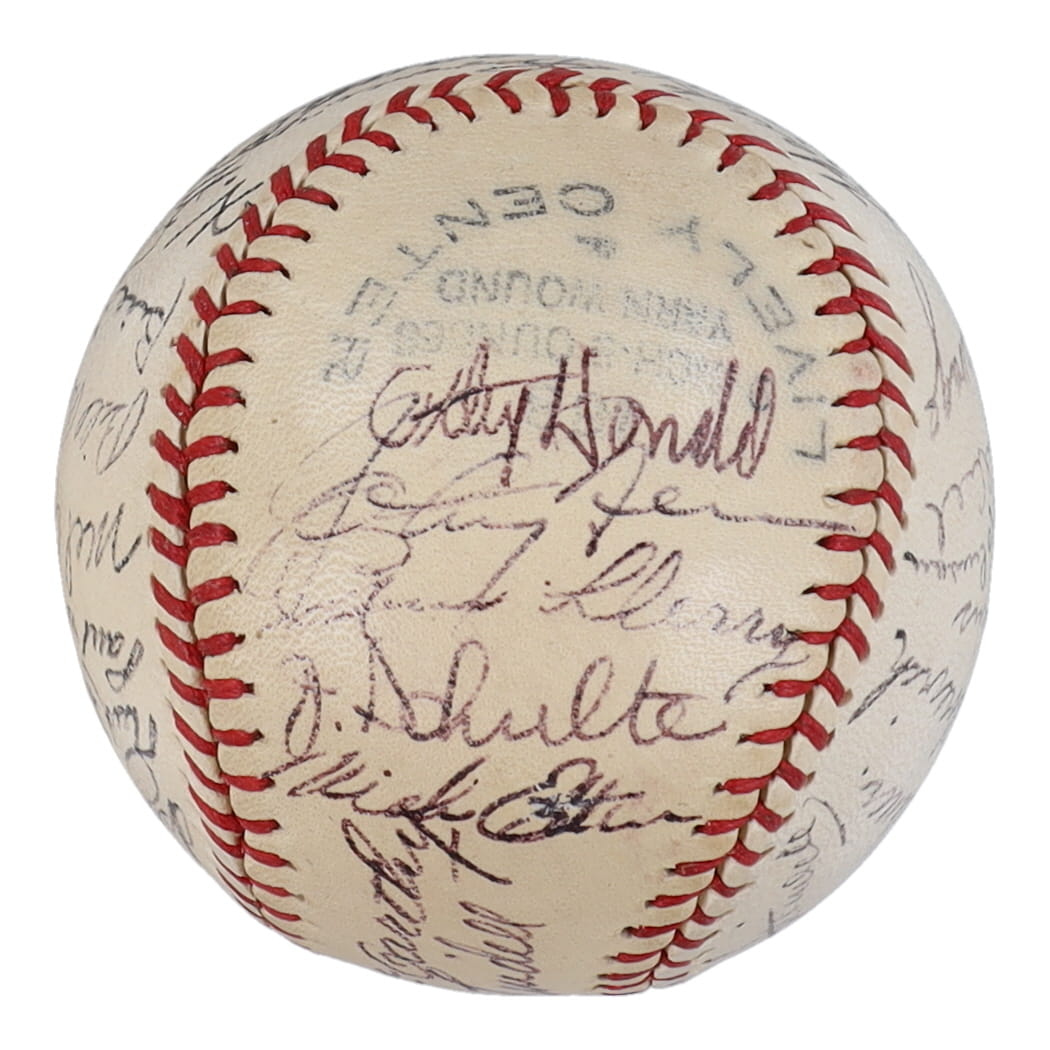 1944 Yankees OL Baseball Team-Signed by (29) with Paul Waner, Mike ...