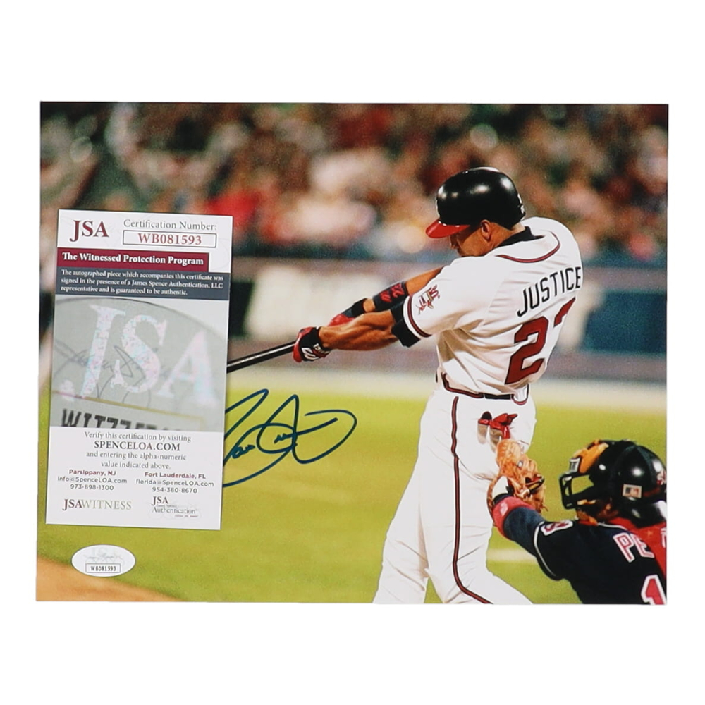 David Justice Signed Braves 8x10 Photo (JSA) | Pristine Auction