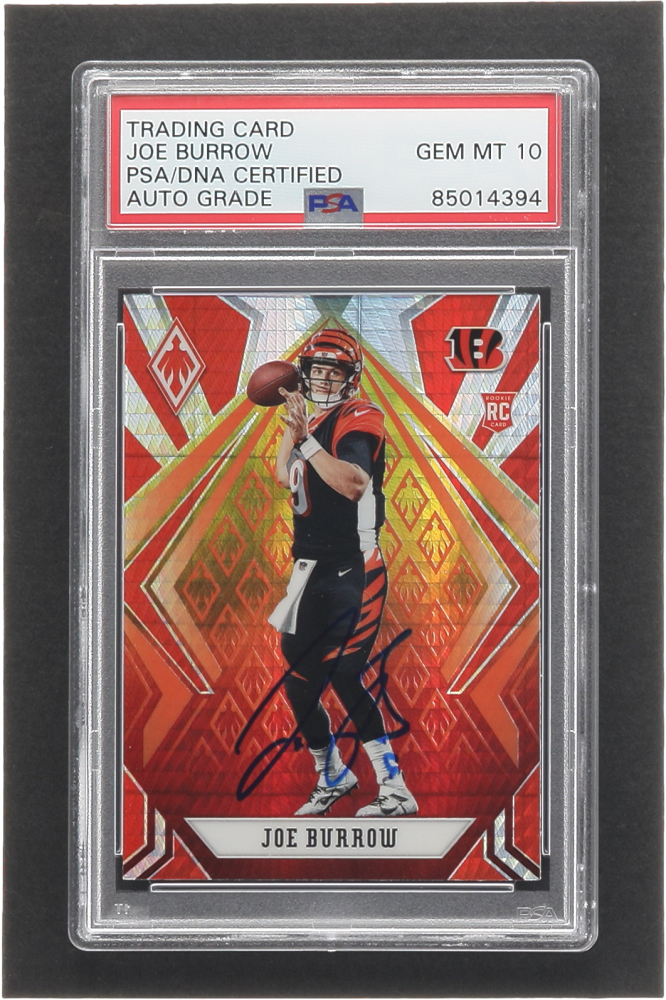 Joe Burrow Signed 2020 Panini Phoenix Fire Burst #101 RC (PSA | Auto 10 ...
