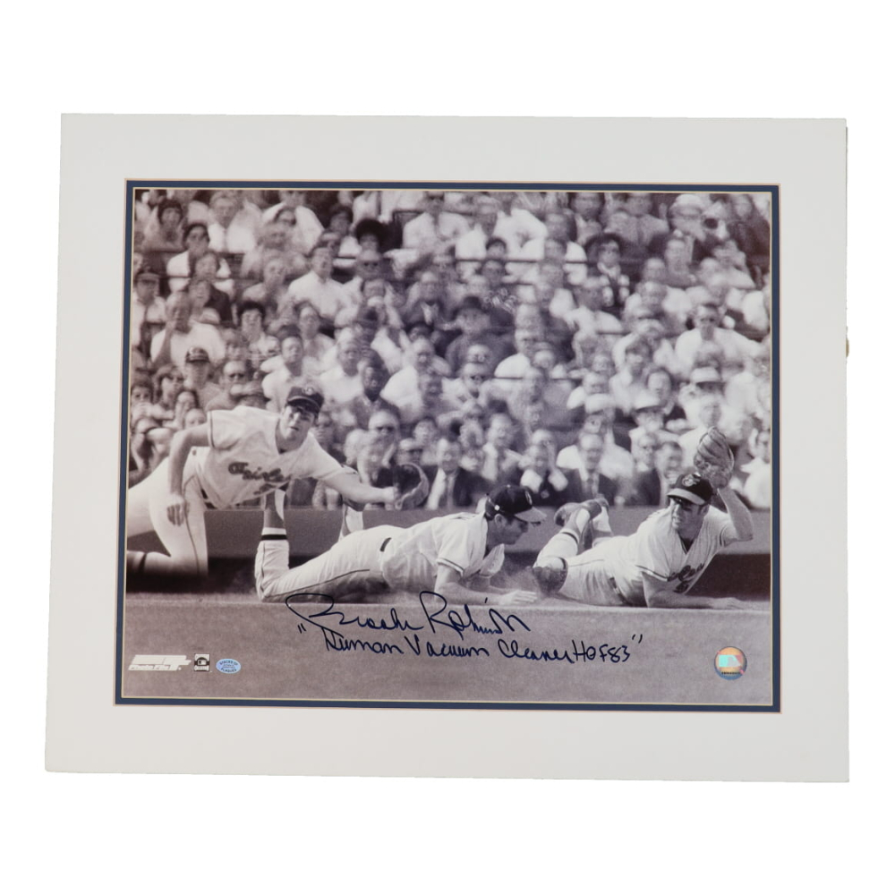 Brooks Robinson Signed Custom Matted Photo Inscribed "Human Vacuum ...